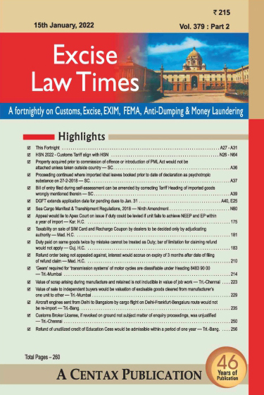 Excise Law Times (Fortnightly) - ELT 2024 Annual Subscription